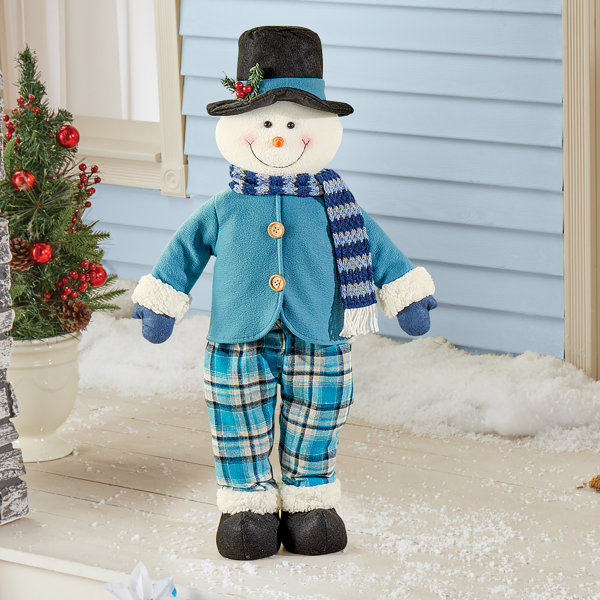 Winston Brands Winter Blue Snowmen Porch Greeter, Extendable To 30"H ...