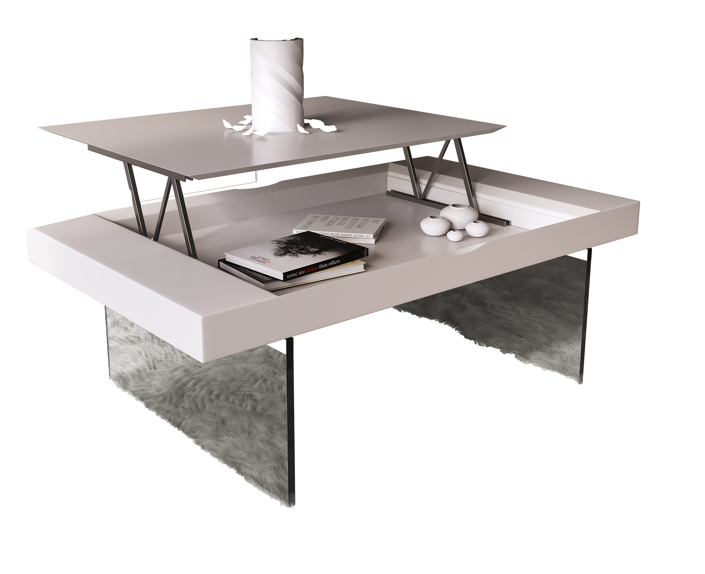 Hispania Home Glass Lift Top Sled 1 Coffee Table | Wayfair