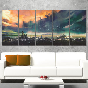 DesignArt 5 Piece Wrapped Canvas Graphic Art | Wayfair