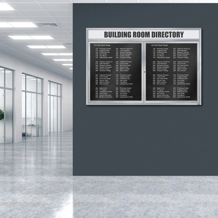 AARCO Directory Cabinet Enclosed Wall Mounted Letter Board | Wayfair
