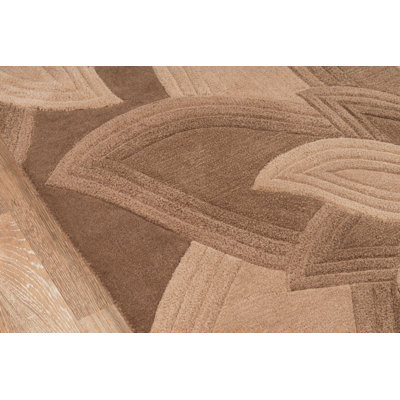 Red Barrel Studio® Cloninger Handmade Wool Mocha Rug & Reviews | Wayfair