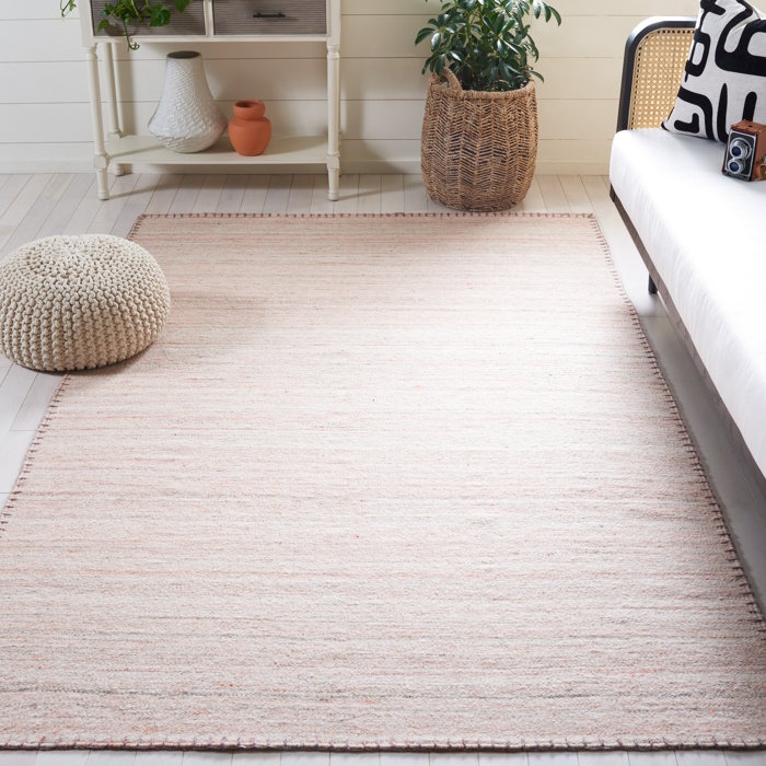 Gracie Oaks Angenique Flatweave Light Pink Rug | Wayfair