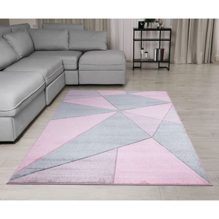 Mikado Living Dayanara Athens Flatweave Pink/Grey Rug | Wayfair.co.uk