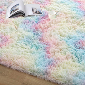 Everly Quinn Radyn Abstract Shag Rainbow Area Rug & Reviews | Wayfair