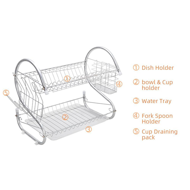 Winado 2 Tier Drying Stainless Steel Disk Rack & Reviews | Wayfair