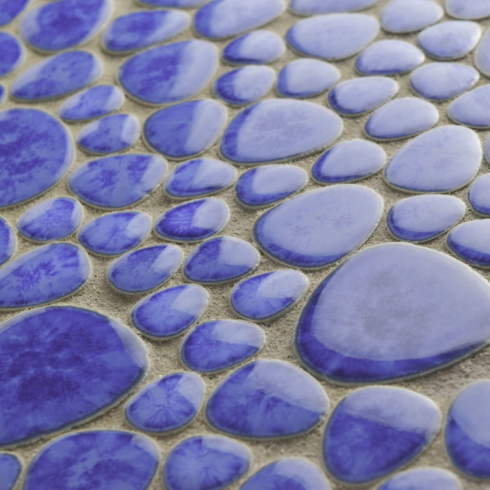 Merola Tile Pebble 11" x 11" Porcelain Pebbles/Rocks Mosaic Wall ...