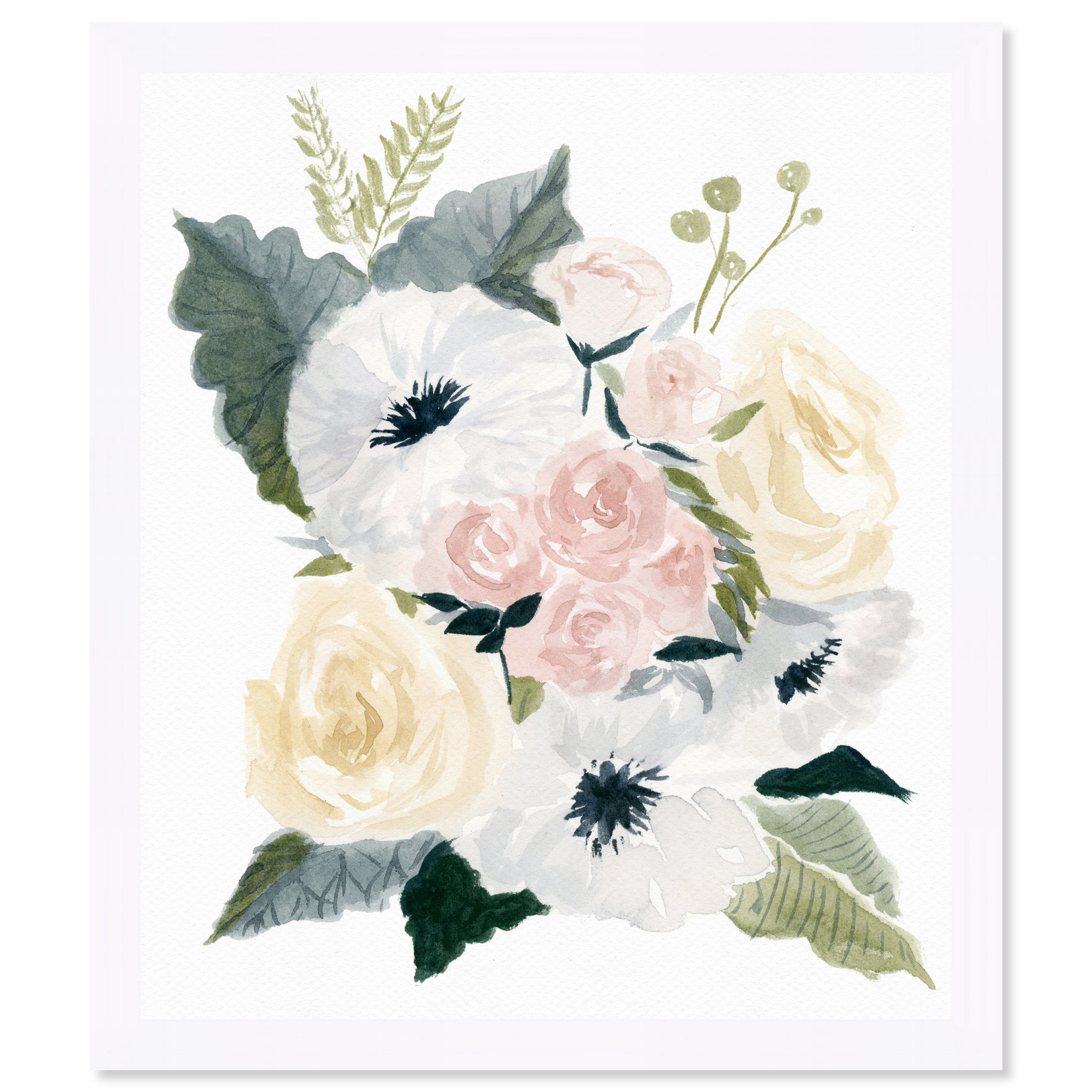 Ophelia & Co. Pastel Florals - Picture Frame Print | Wayfair