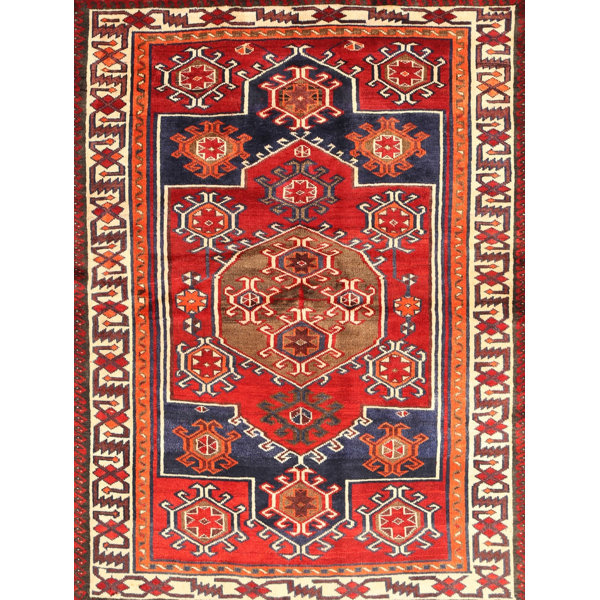 Hokku Designs Bourne Handmade Wool Red Rug | Wayfair