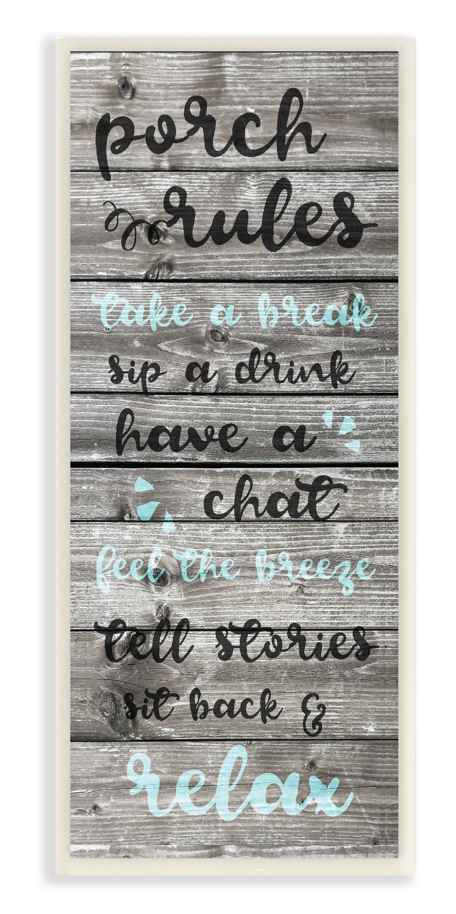 Highland Dunes Porch Rules Rustic Blue Sit Back And Relax by Daphne ...