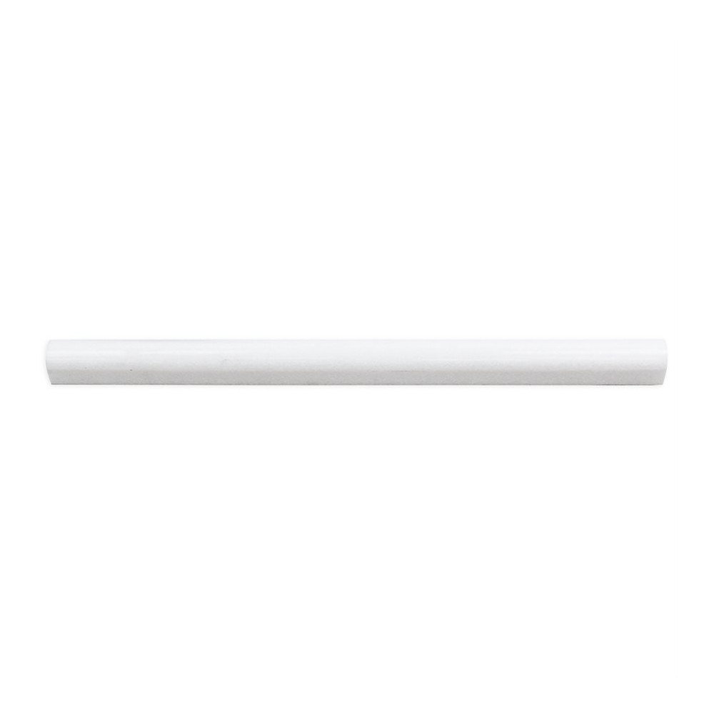 Tileville 12" x 0.75" Polished Marble Pencil Liner Tile Trim in White ...