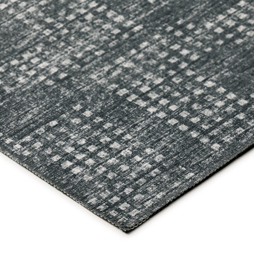 Corrigan Studio® Contemporary Black Houndstooth 5'' X 7''6" Area Rug ...