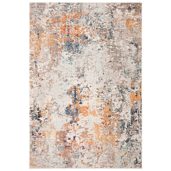 Langley Street Felty Abstract Area Rug in Grey / Beige & Reviews | Wayfair