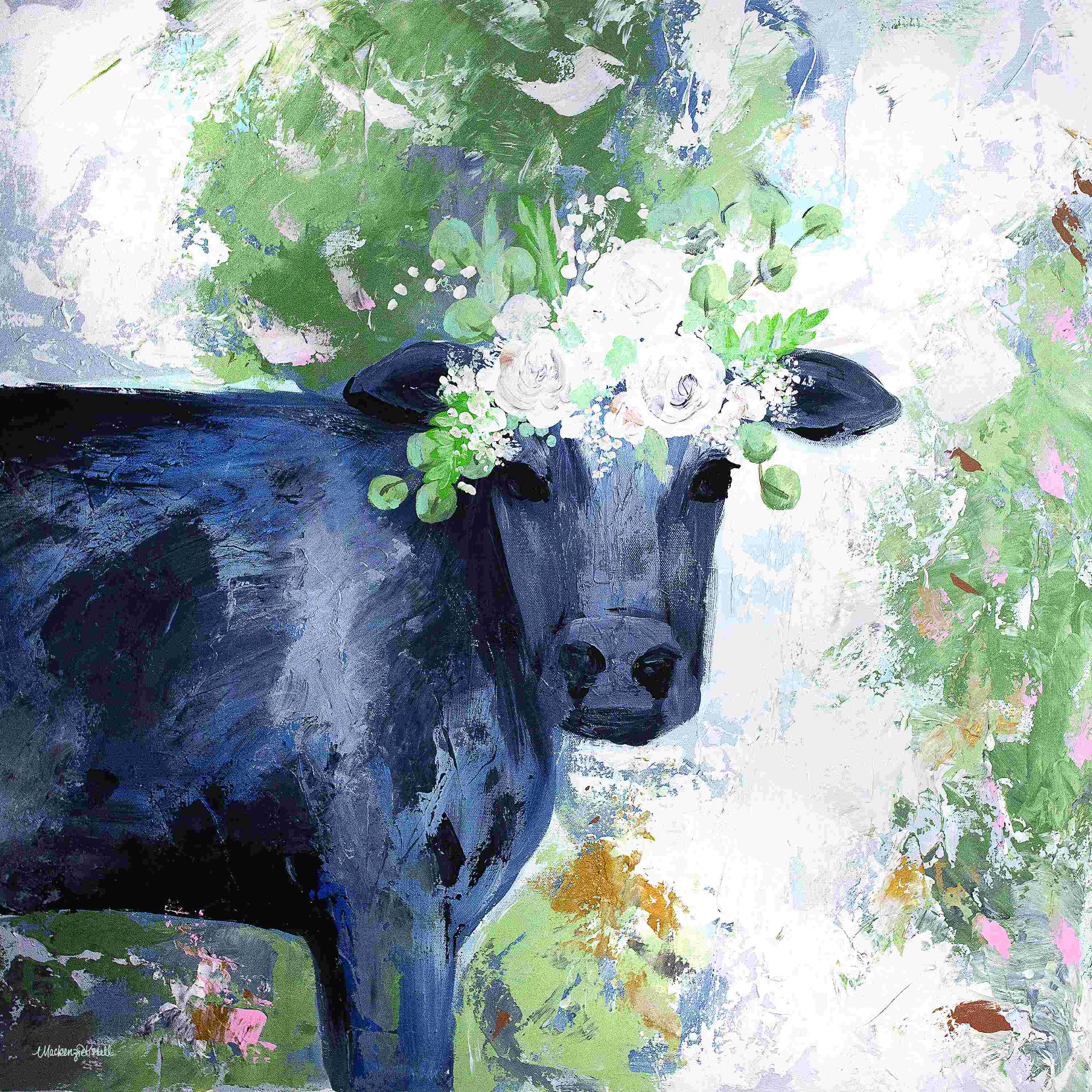 Rosalind Wheeler Mabel The Cow On Canvas by Mackenzie Kissell Print ...