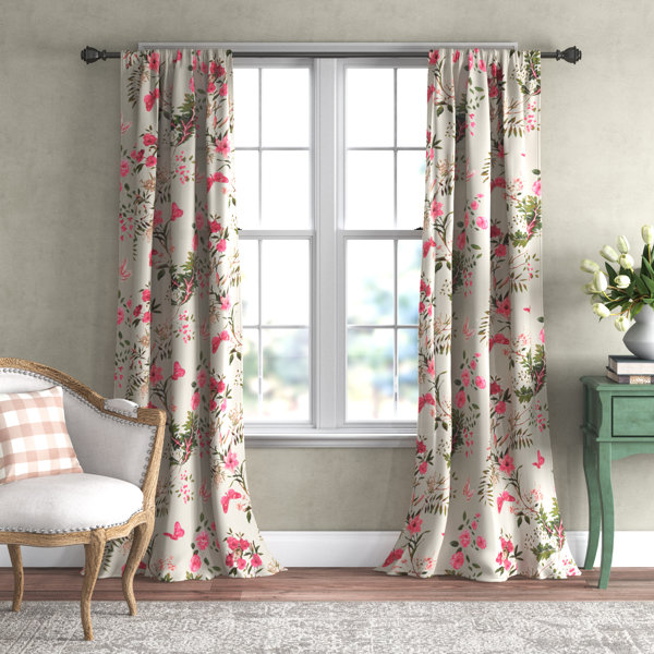 Curtains-pink-floral | Wayfair