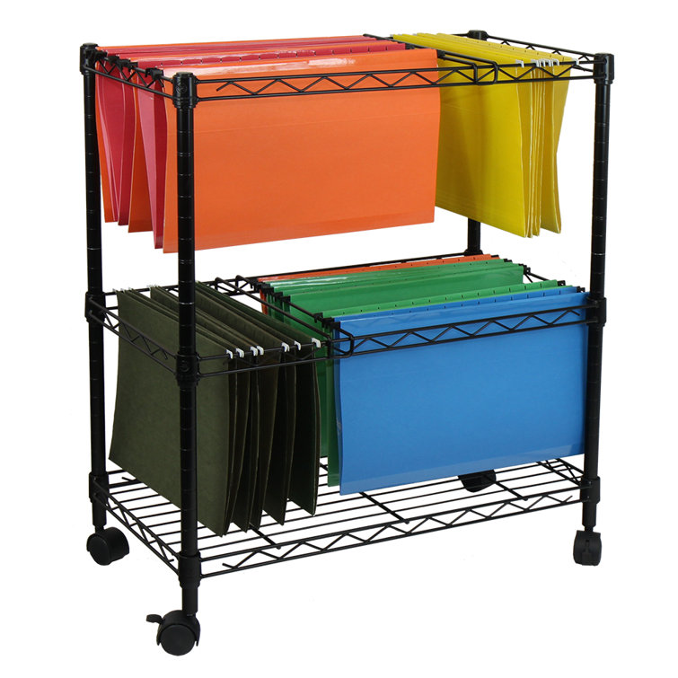 Oceanstar Design Portable 2-Tier Metal Rolling File Cart & Reviews ...