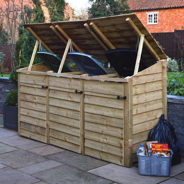 Dakota Fields Elizabethtown Wooden Triple Bin Store | Wayfair.co.uk