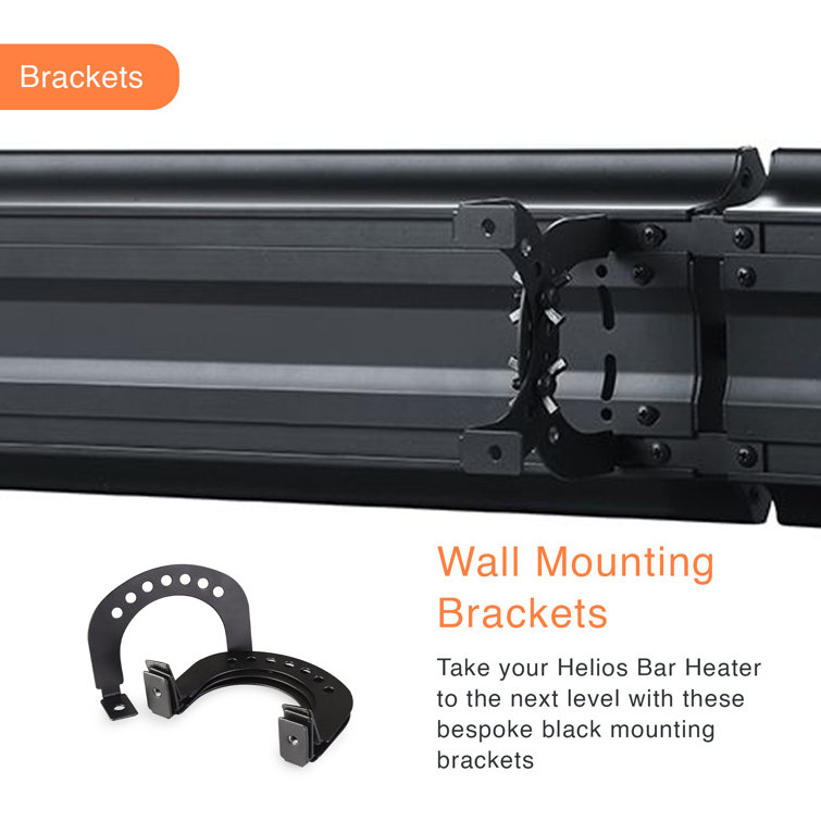 Mirrorstone 1800W Helios Infrared Bar Heater Black | Wayfair.co.uk