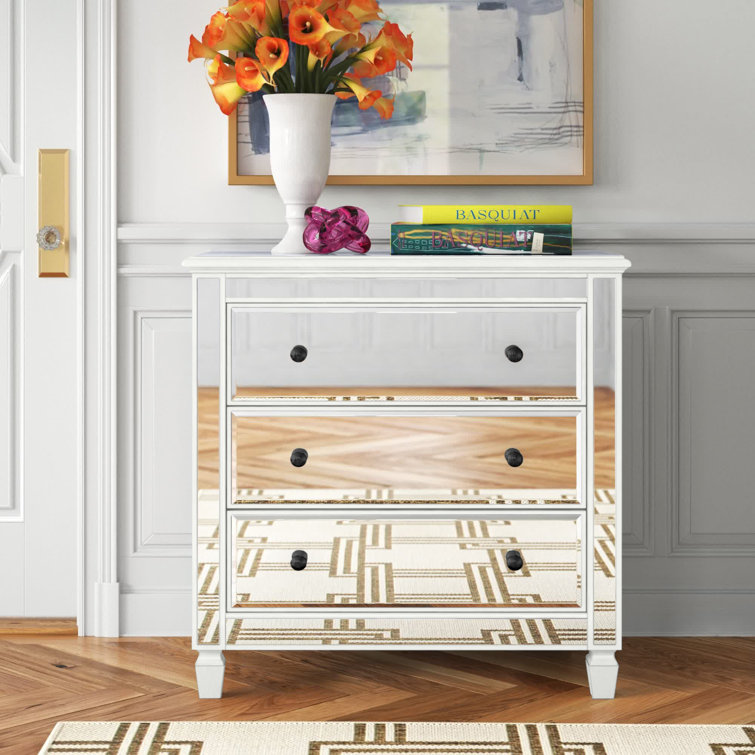 Etta Avenue™ Caila 32'' Tall 3 - Drawer Mirrored Accent Chest & Reviews ...