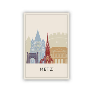 Ebern Designs Metz Illustration Poster World Cities Unframed Print ...