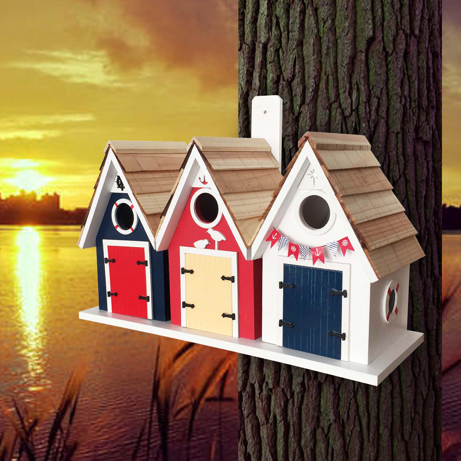 Home Bazaar Nestling Series 9'' H x 15'' W x 6'' D Birdhouse | Wayfair