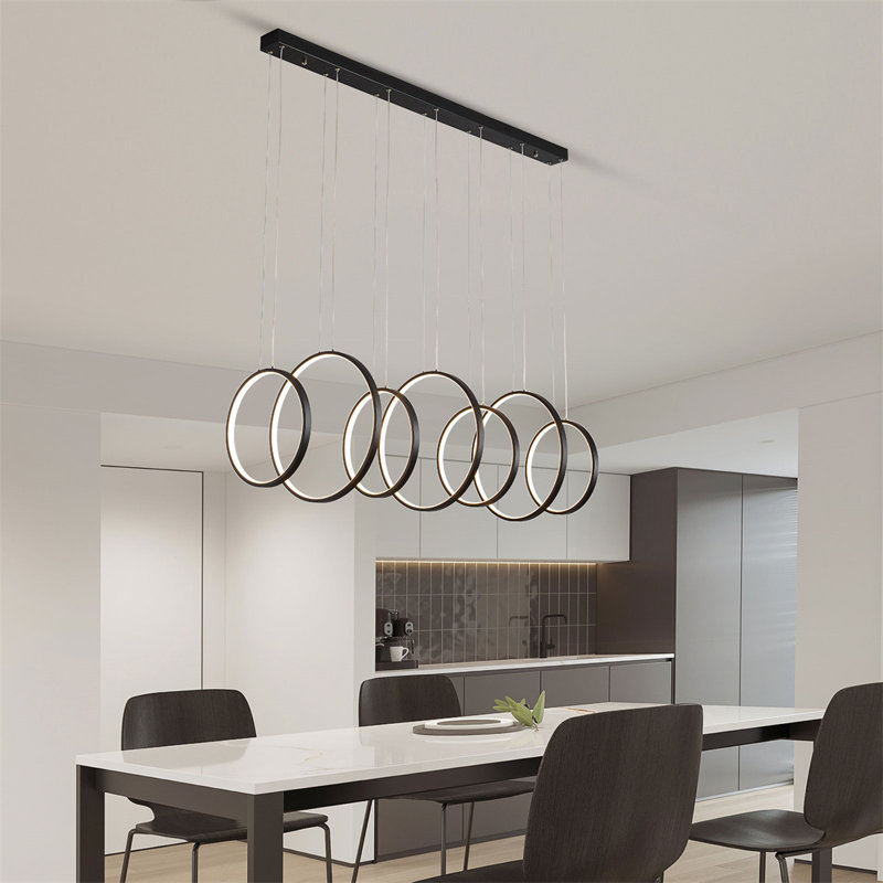 Orren Ellis 7 - Light Dimmable LED Geometric Chandelier & Reviews ...