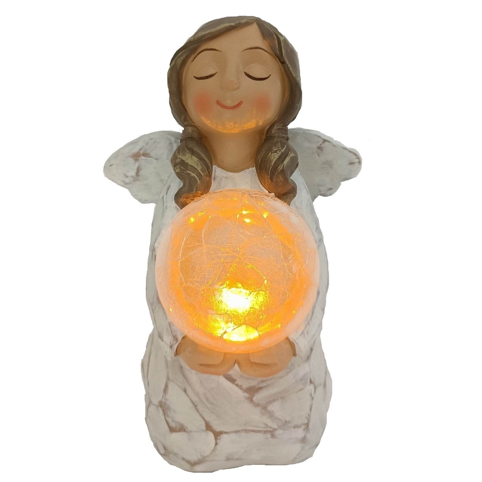 August Grove® Anberlyn Resin Angel with Crackle Ball Status | Wayfair