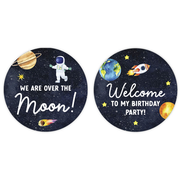 Koyal Wholesale 2" Birthday Outer Space Round Cupcake Toppers DIY ...