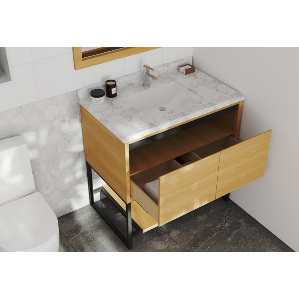 Brayden Studio® Riey 36" Dual Mounted Single Bathroom Vanity Set | Wayfair