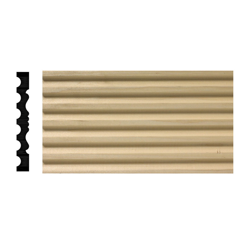 Ornamental Mouldings Hardwood Reversible Fluted Victorian Moulding 6" H ...