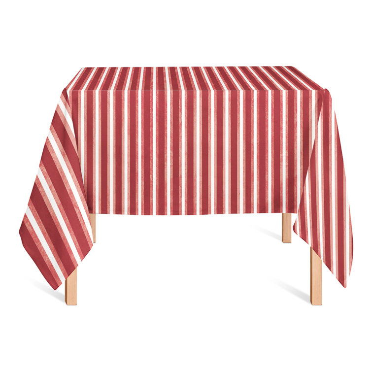 August Grove® Mccandless Square Striped Cotton Twill Tablecloth | Wayfair