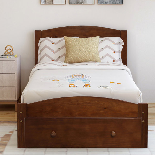 Solid-oak-twin-bed-storage | Wayfair