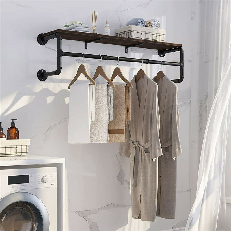 Williston Forge Rookwood 39.3'' Wall Mounted Clothes Rack & Reviews ...