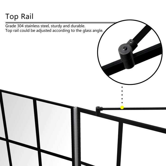 Zipcode Design™ Cyrus 72'' H Semi-Frameless Shower Door with Clear ...