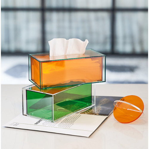 Rebrilliant Acrylic Tissue Box Holder Rectangular Iridescent Acrylic ...