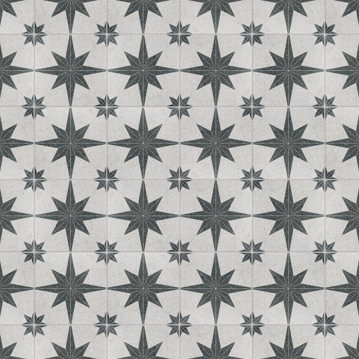 Merola Tile Compass Star 8" x 8" Porcelain Stone Look Wall & Floor Tile ...
