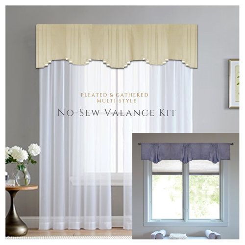 Traceable Designer Multi-Style No-Sew Swag Valance Kit for DIY Window ...