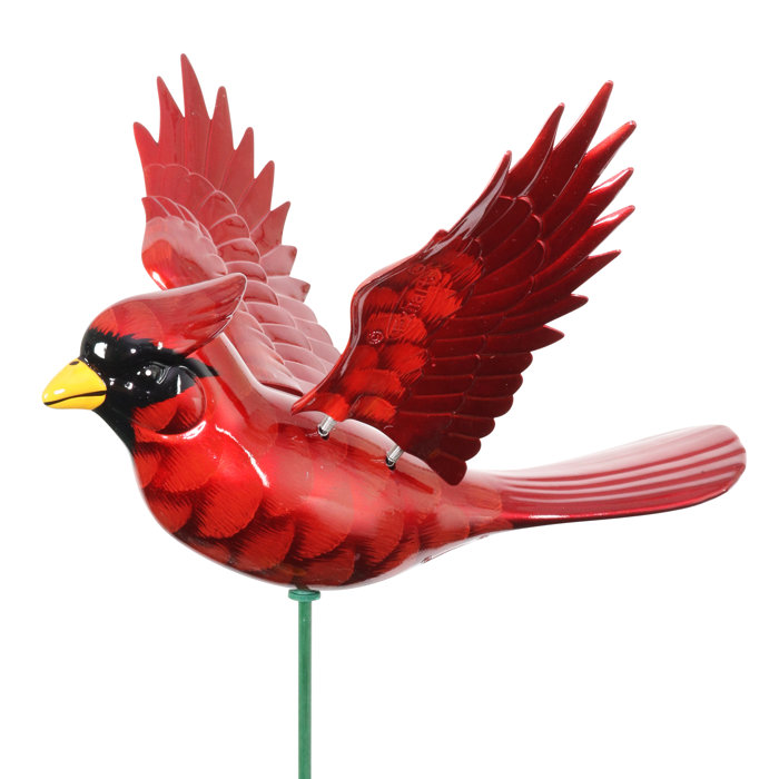 Exhart Large WindyWings Cardinal Garden Stakes, 11 inch wingspan ...