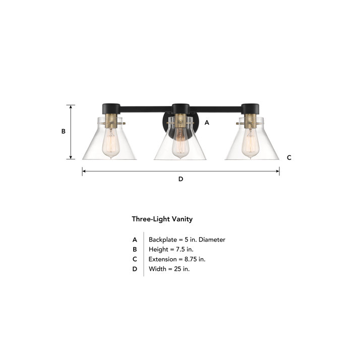Greyleigh™ Finnley 3 - Light Dimmable Vanity Light & Reviews - Wayfair ...