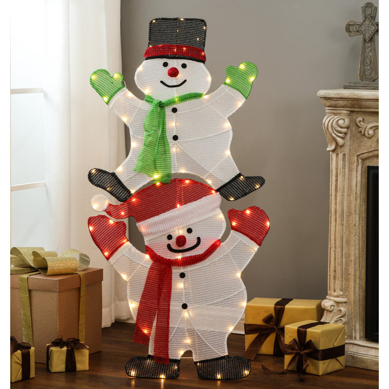 The Holiday Aisle® Stacked Snowman Lighted Display & Reviews | Wayfair