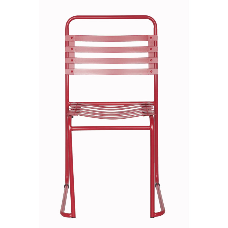 Taiga Furnishings Metal Outdoor Stackable Dining Side Chair with ...