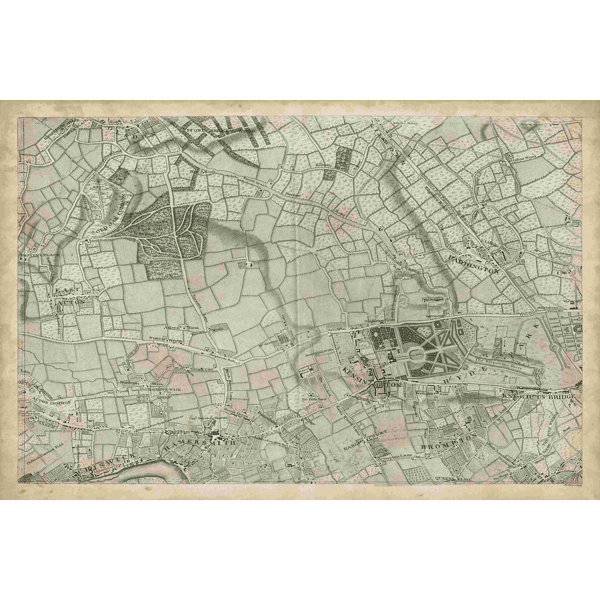 17 Stories Map Of London Grid VI - Wrapped Canvas Graphic Art | Wayfair