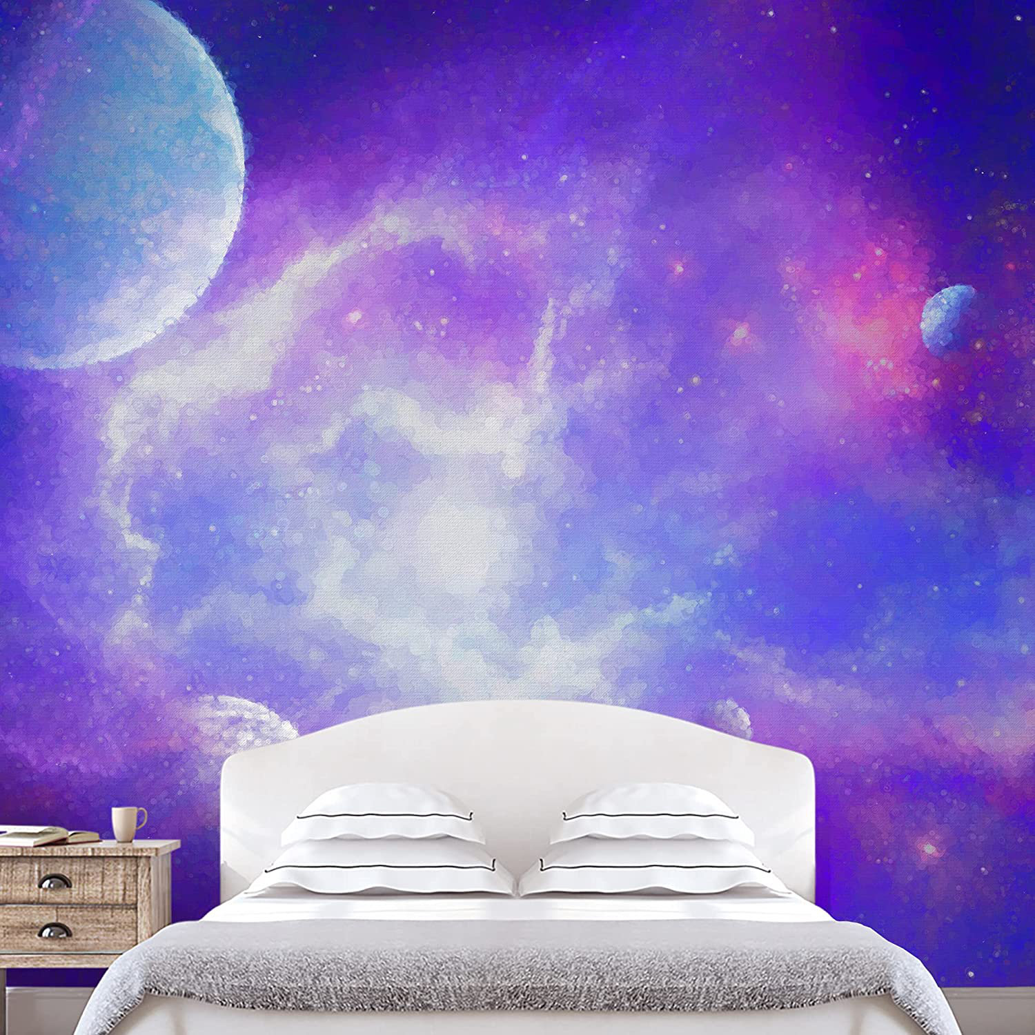 IDEA4WALL Planet In Outer Space Galaxy Wallpaper | Wayfair
