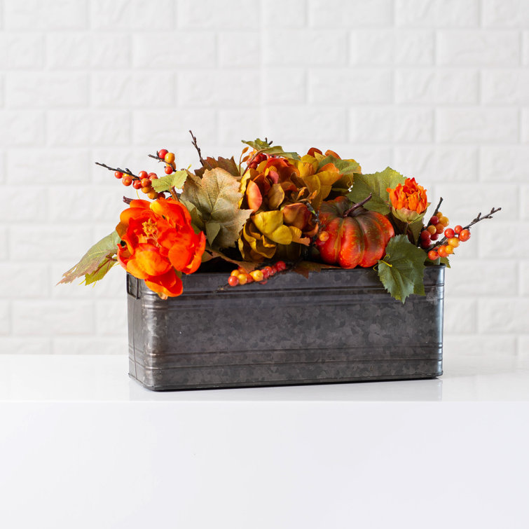 Primrue Fall Mixed Floral Arrangment in Planter | Wayfair