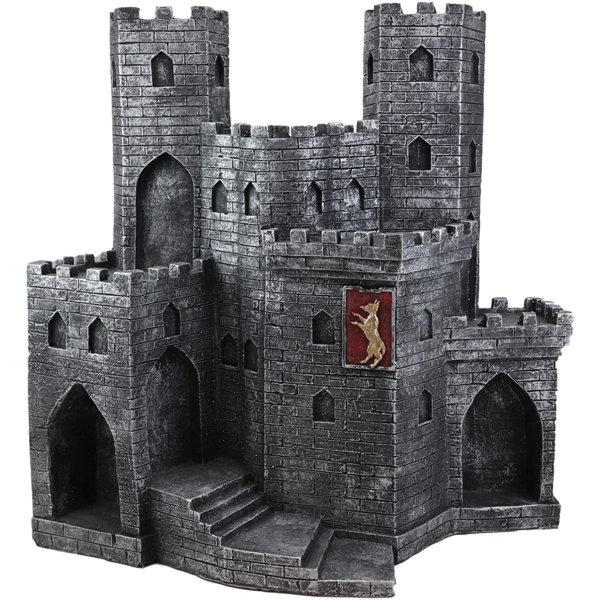 Red Barrel Studio® Leonara Burgundy Stonewall Castle Fortress Display ...