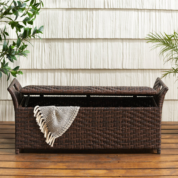 Wrought Studio Quinto Wicker Outdoor Bench & Reviews | Wayfair