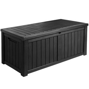 Devoko 120 Gallons Gallon Water Resistant Lockable Deck Box in Black ...