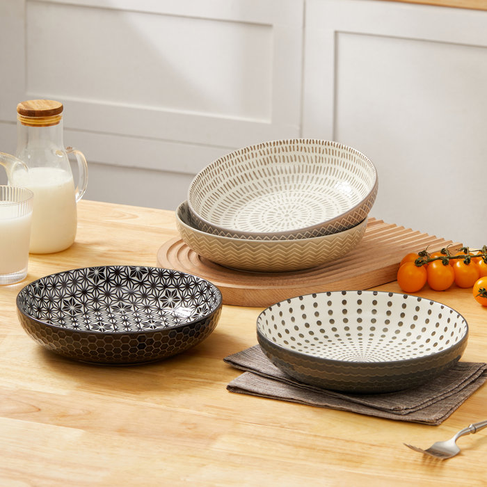 Dakota Fields Gray Collection S/4 Assorted Dinner Bowls & Reviews | Wayfair