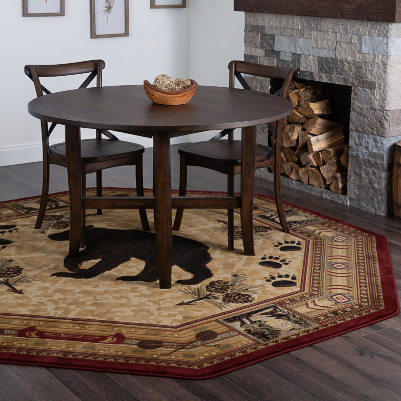 Threadbind Performance Brown/Red Rug & Reviews | Wayfair