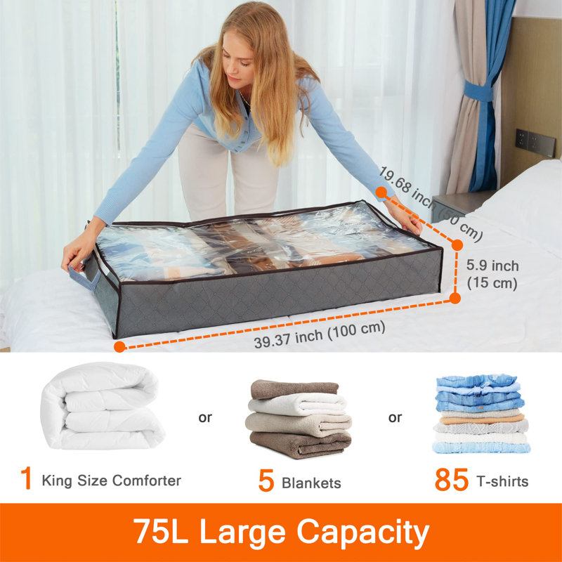 Latitude Run® Fabric Underbed Storage Set | Wayfair