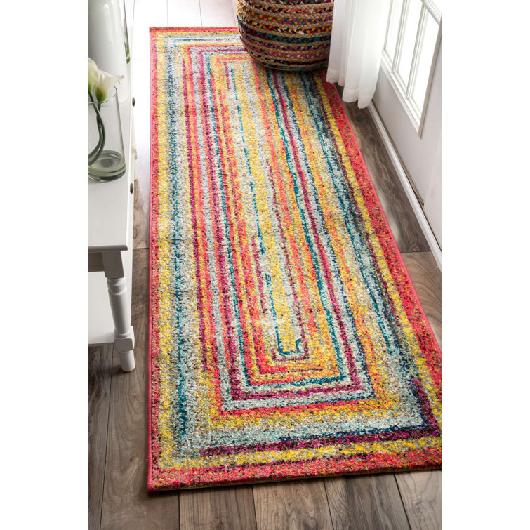 Latitude Run® Horace Geometric Blue/Red/Yellow Area Rug & Reviews | Wayfair